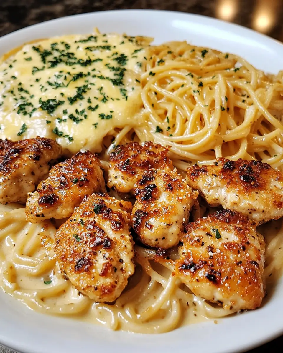 Crispy Parmesan Chicken Bites with Creamy Four-Cheese Spaghetti | Mateo ...