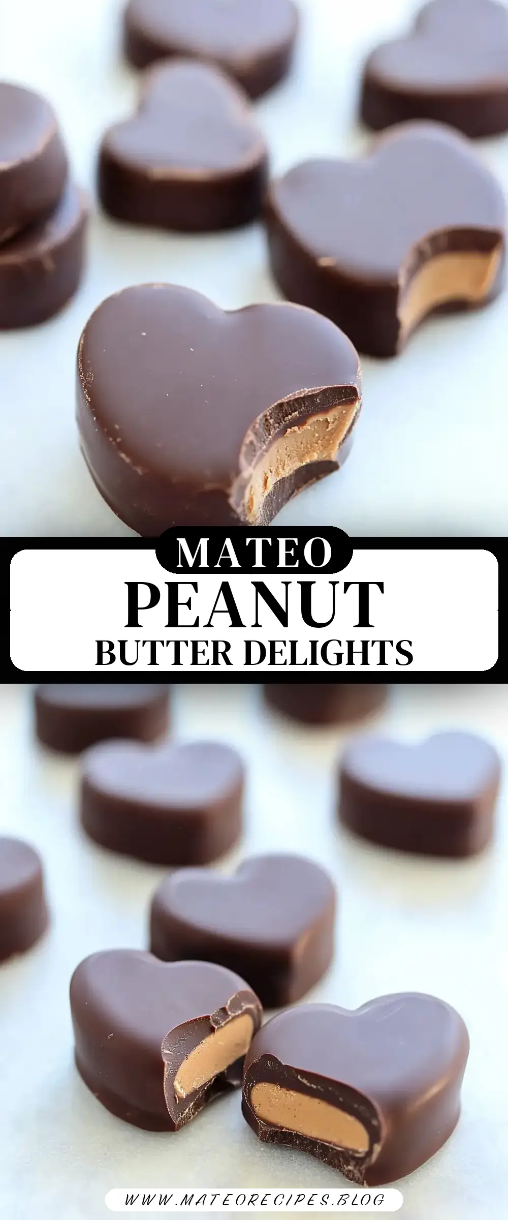 Peanut Butter Chocolate Hearts (Homemade Reese's) | Mateo Recipes